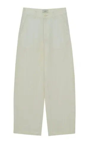 DL1961 Taylor Relaxed Barrel High-rise Ankle Linen Pants - Black