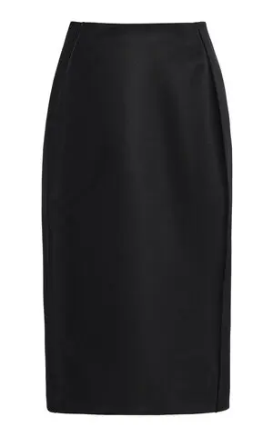 Brandon Maxwell Rone Wool-silk Pencil Skirt - Black