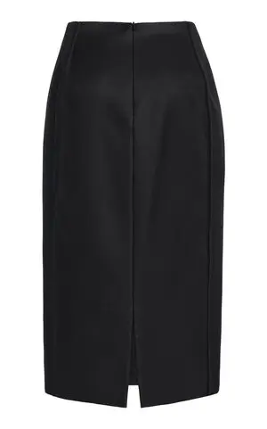 Brandon Maxwell Rone Wool-silk Pencil Skirt - Black