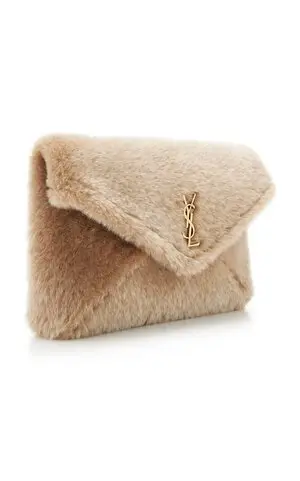 Saint Laurent Envelope Large Shearling Clutch Bag