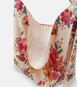 Farm Rio Scarf Medium Floral Satin Tote Bag