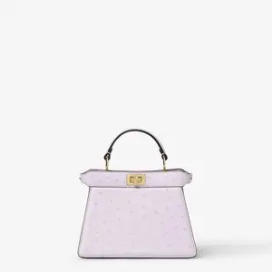 Fendi Peekaboo ISeeU Petite Anemone Purple Ostrich Leather Bag Purple