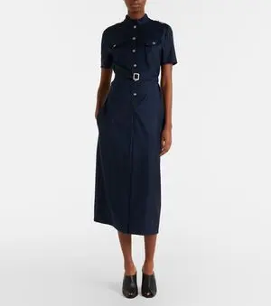 Alexander McQueen Belted Shirt Dress In Wool