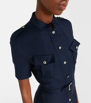 Alexander McQueen Belted Shirt Dress In Wool