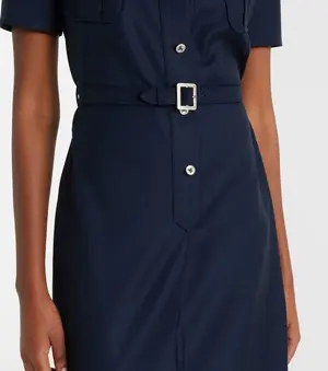 Alexander McQueen Belted Shirt Dress In Wool