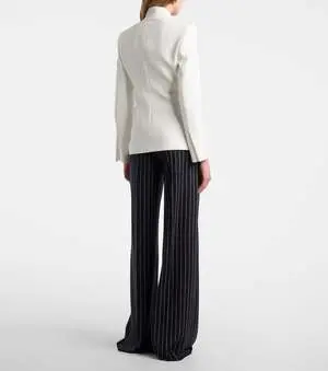Max Mara Pinstriped Pleated Wide-leg Wool Pants - Blue