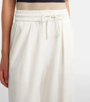 Max Mara Cotton And Silk-blend Sweatpants - White