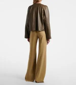 Max Mara Linen And Silk Twill Wide-leg Pants - Beige