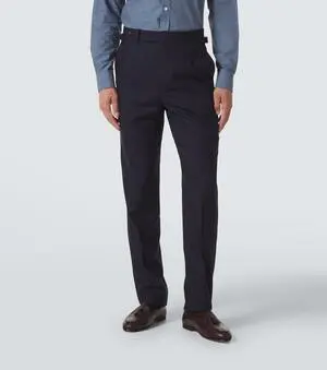 Dunhill Wool Straight Leg Tailored Trousers