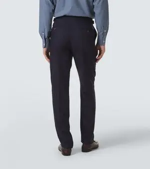 Dunhill Wool Straight Leg Tailored Trousers