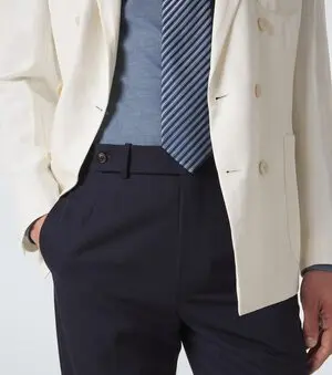 Dunhill Wool Straight Leg Tailored Trousers