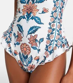 MONTCE Jacelyn Floral Ruffled One Piece Swimsuit - Beige