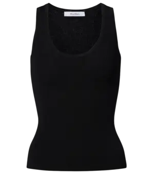 Max Mara Ribbed Knit Tank Top - Black