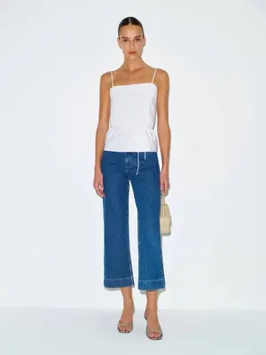 REFORMATION Augusta Sleeveless Top With Waist Tie - Ivory