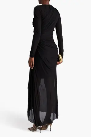 Zimmermann Asymmetric Ruched Jersey Maxis Dress