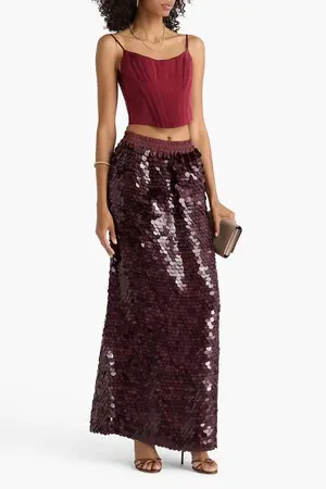 Zimmermann Sequined Silkorganza Maxi Skirt