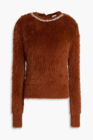Zimmermann Crystalembellished Brushed Knitted Sweater - Brown