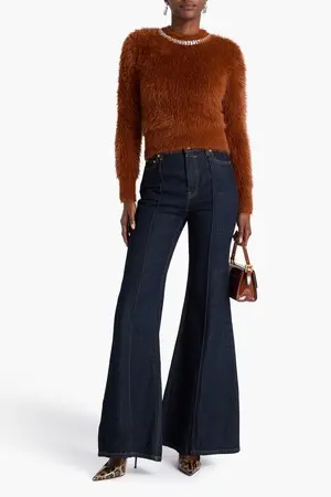 Zimmermann Crystalembellished Brushed Knitted Sweater