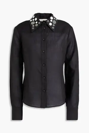 Zimmermann Embellished Ramie Shirt - Black
