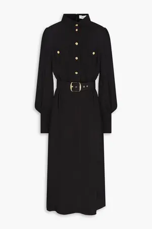 Zimmermann Belted Crepe Midi Dress