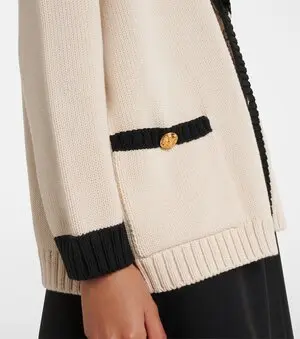 Valentino Garavani Cotton Blend Cardigan With Bow Detail - White
