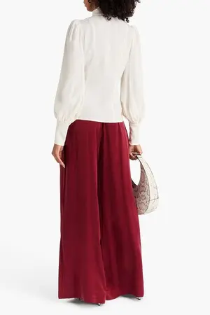 Zimmermann Polka-dot Crepe Blouse With Puffed Sleeves - Ivory