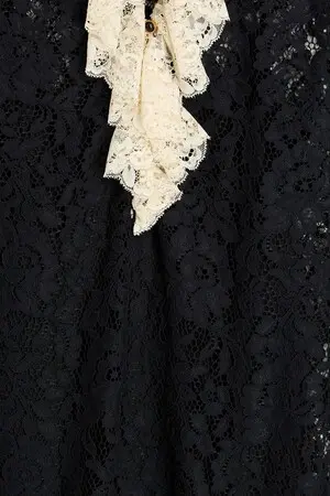 Zimmermann Ruffled Twotone Cottonblend Corded Lace Mini Dress