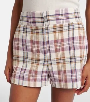 Veronica Beard Allen Cotton-blend Plaid Shorts