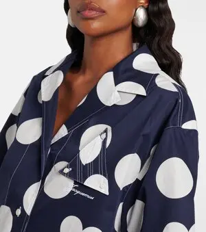 Jacquemus Marin Polka-dot Cotton Poplin Shirt - Blue