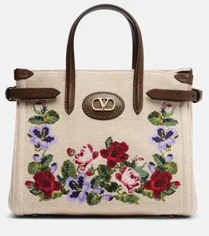 Valentino Garavani Valentino Garavani Antibes Medium Canvas Top Handle Bag Multicoloured