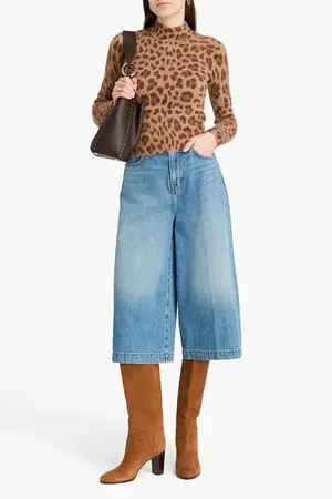 Zimmermann Leopardprint Alpacablend Mockneck Sweater