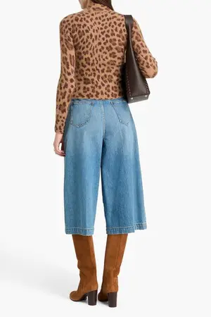 Zimmermann Leopardprint Alpacablend Mockneck Sweater
