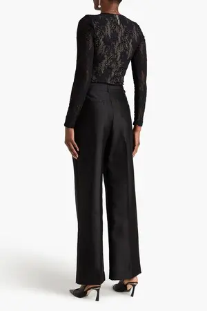 Zimmermann Silk And Woolblend Satintwill Wideleg Pants
