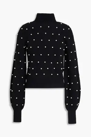 Zimmermann Faux Pearlembellished Alpacablend Turtleneck Sweater - Black