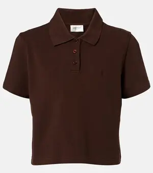 Saint Laurent Cassandre Cotton Piqué Polo Shirt