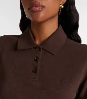 Saint Laurent Cassandre Cotton Piqué Polo Shirt