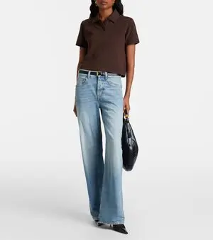 Saint Laurent Cassandre Cotton Piqué Polo Shirt