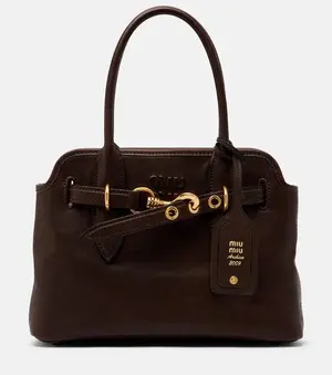 Miu Miu Aventure Small Leather Shoulder Bag - Brown