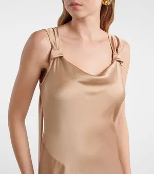 Max Mara Satin Maxi Dress - Brown