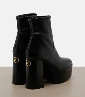 Valentino Garavani Leather Platform Ankle Boots
