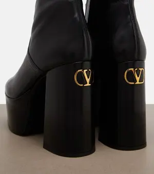 Valentino Garavani Leather Platform Ankle Boots