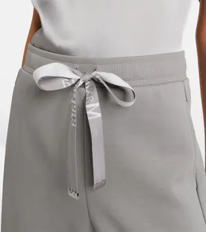Max Mara Cotton-blend Wide-leg Sweatpants - Grey