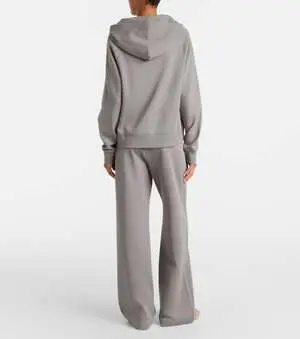 Max Mara Cotton-blend Wide-leg Sweatpants - Grey
