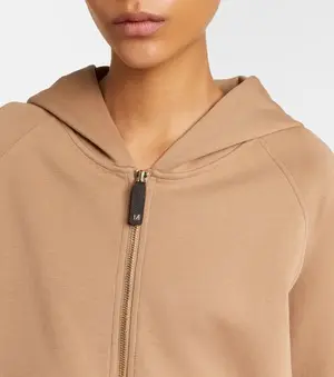 Max Mara Cotton-blend Jersey Zip-up Hoodie - Beige