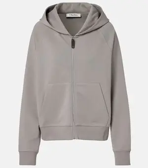 Max Mara Cotton-blend Jersey Hoodie - Grey
