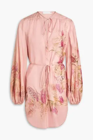 Zimmermann Floralprint Silk Tunic - Blush
