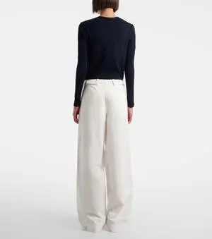 THE ROW Fadry Cotton Gabardine Wide-leg Pants - White
