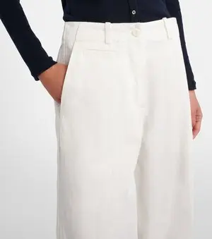 THE ROW Fadry Cotton Gabardine Wide-leg Pants - White