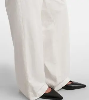 THE ROW Fadry Cotton Gabardine Wide-leg Pants - White
