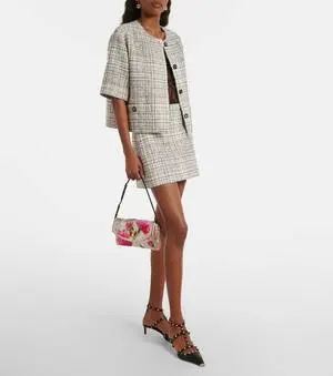 Valentino Garavani Devain" Small Floral Sequined Shoulder Bag